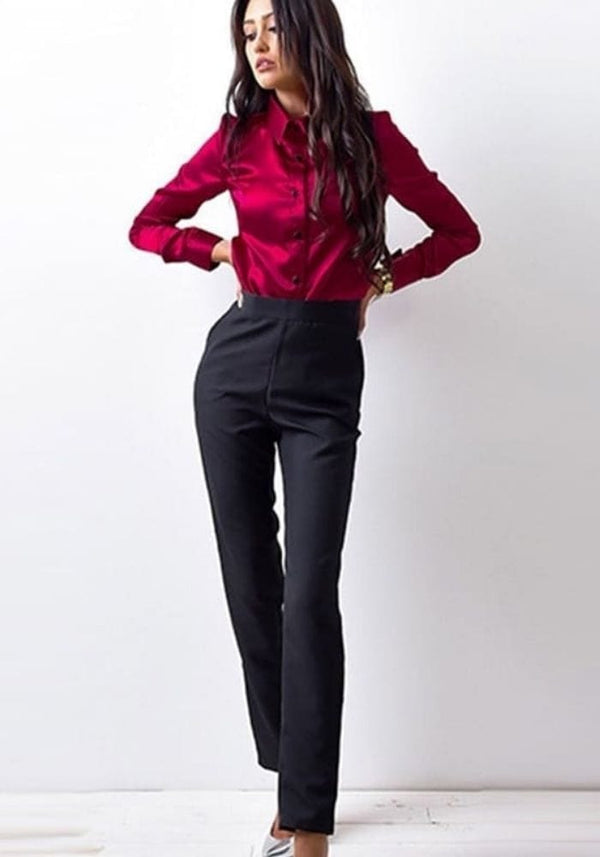 Red Satin Shirt Womens | Satin Clothing - Satin Paris